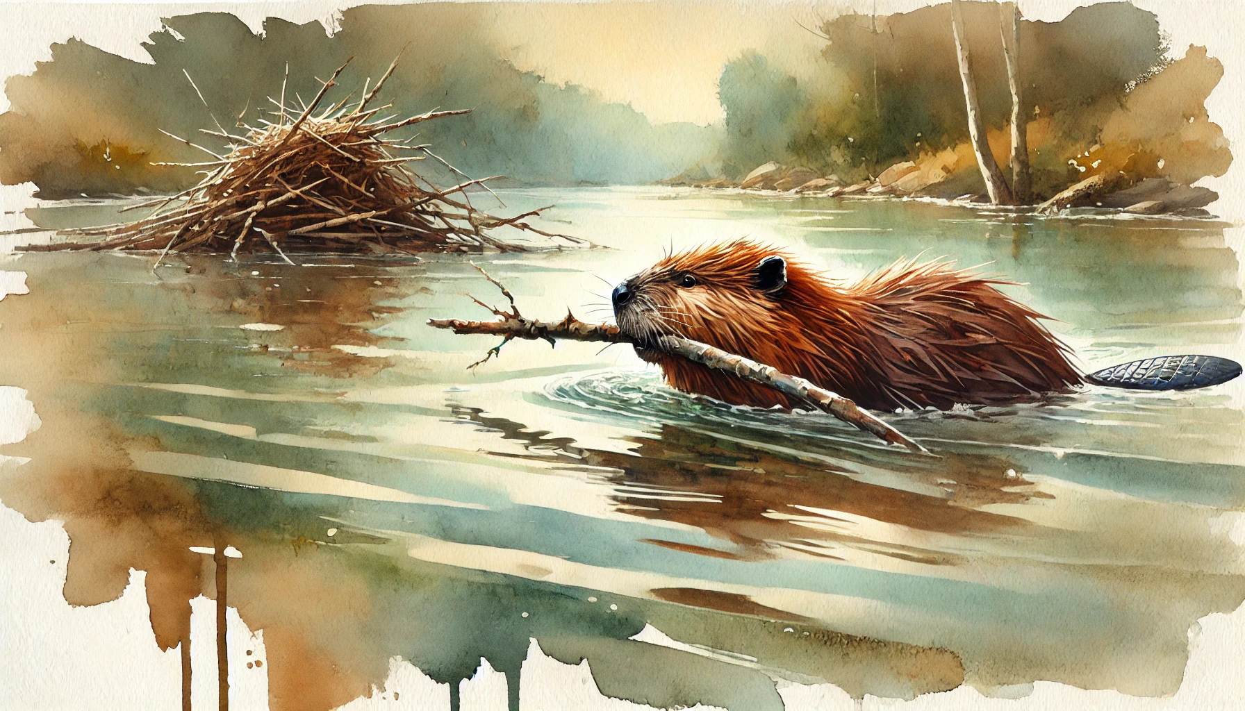 Krachtdier bever voor vastberadenheid en bouwdrift